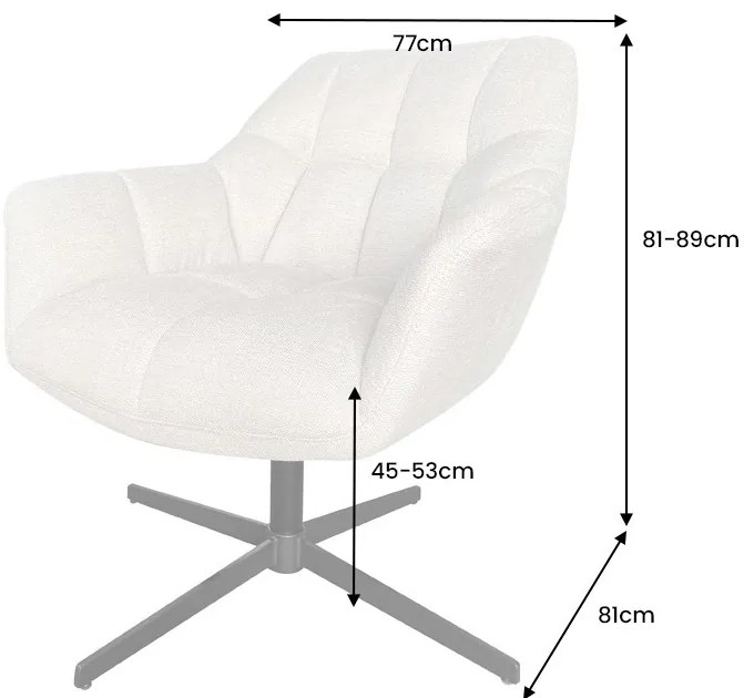 Designové otočné křeslo Vallerina béžové