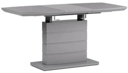 Autronic Moderní jídelní stůl Jídelní stůl 110+40x70 cm, šedá 4 mm skleněná deska, MDF, šedý matný lak (HT-420 GREY)