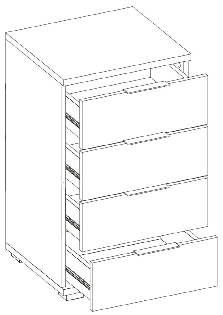 Sconto Noční stolek KORON 4 černá