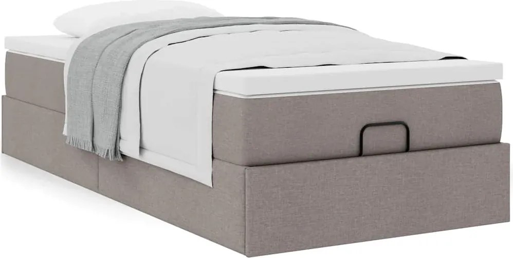 Osmanský rám postele s matrací taupe 90x190cm textil 3311075