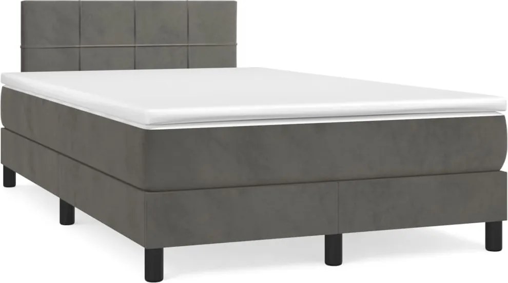 Box spring postel s matrací tmavě šedá 120 x 200 cm samet 3141294