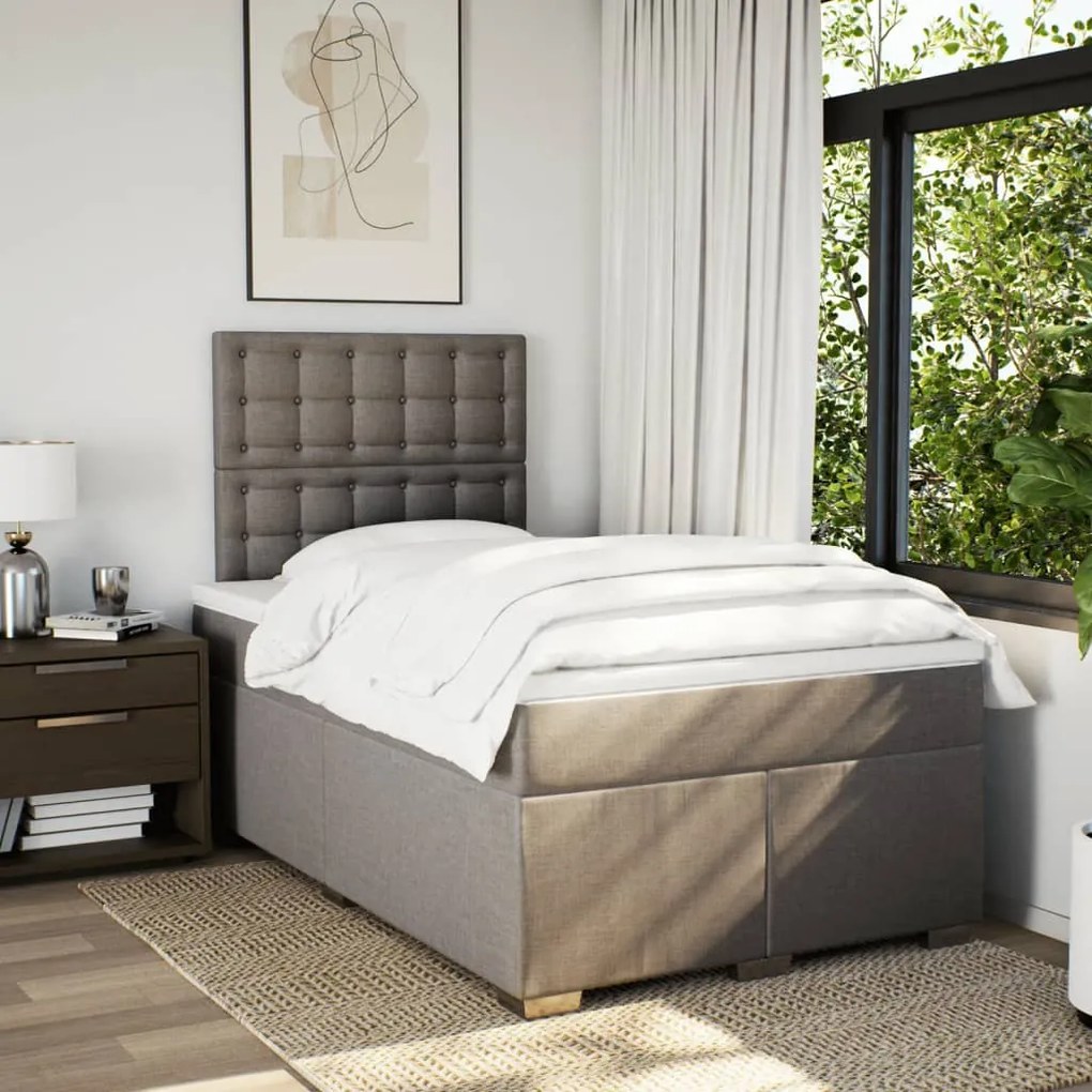 Box spring postel s matrací taupe 120x190 cm textil 3292745