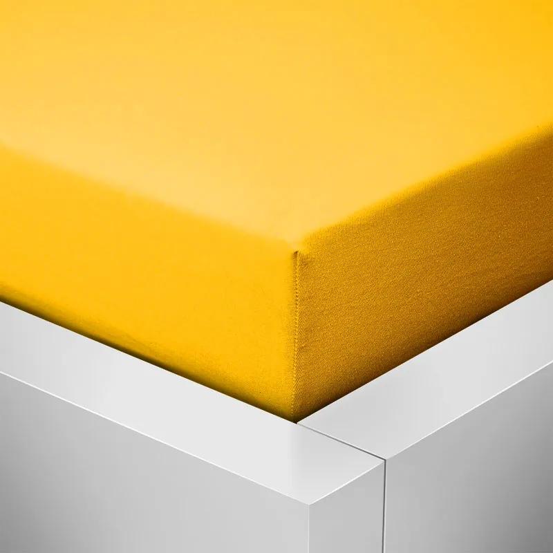 Písecké lůžkoviny Jersey prostěradlo  LYCRA 180x200 / 25cm - sytě žlutá