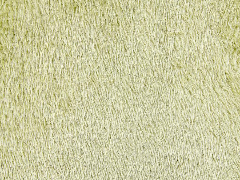 Polštář z umělé kožešiny 45 x 45 cm zelený PILEA Beliani