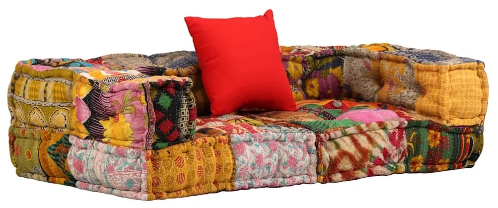 244987 vidaXL 2místný modulární pouf patchwork textil