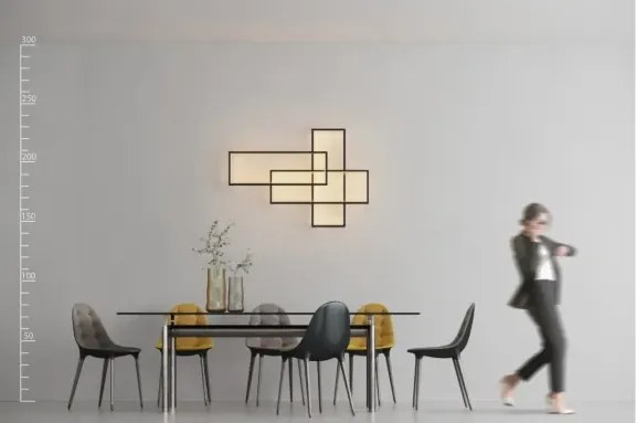 LED nástěnné svítidlo Quadratus černé