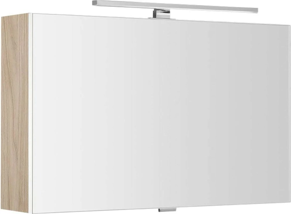 Sapho Cloe - Zrcadlová skříňka s LED osvětlením 80x50x18 cm, jilm bardini CE080-0013