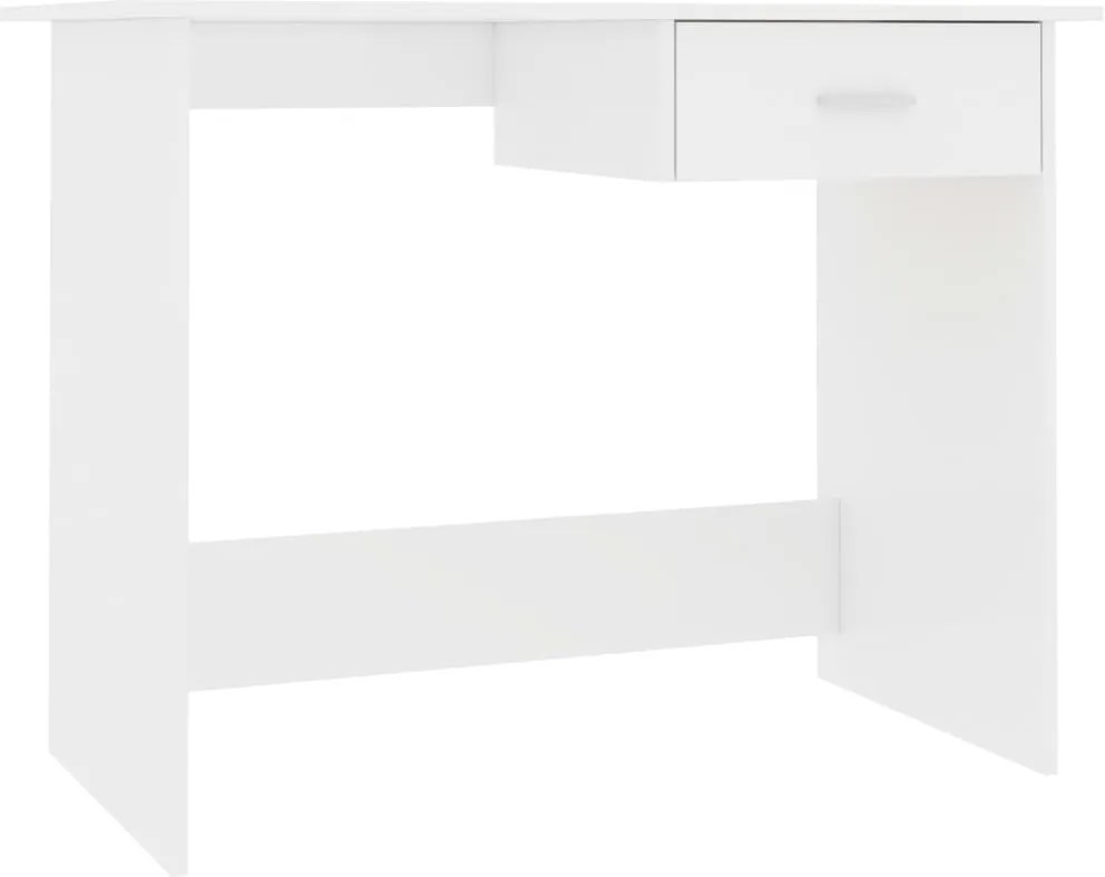 Psací stůl Rouh - bílý s vysokým leskem | 100x50x76 cm