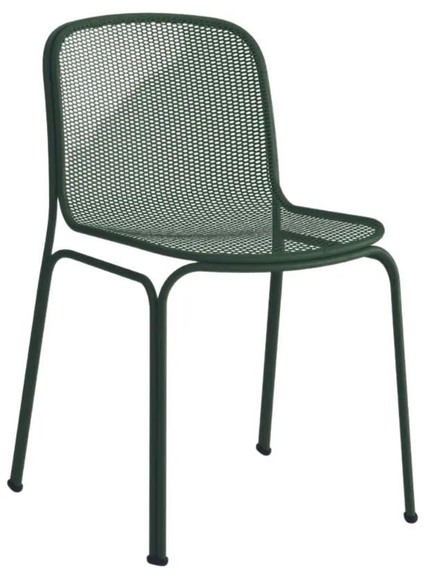 OnaDnes -20% Tmavě zelená kovová zahradní židle COLOS VILLA 1