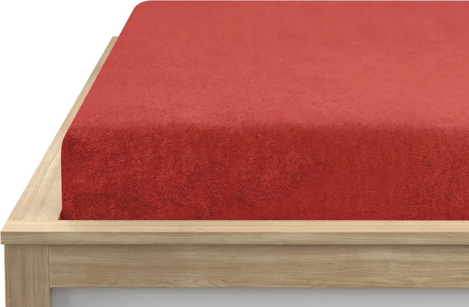 Froté prostěradlo EXCLUSIVE červené 90 x 200 cm
