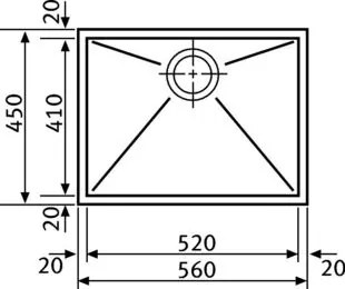 Franke Planar PPX 110-52, 560x450mm, nerezový dřez 122.0203.471