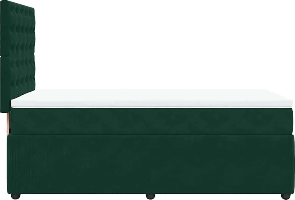 Box spring postel s matrací tmavě zelená 100x200 cm samet 3294577