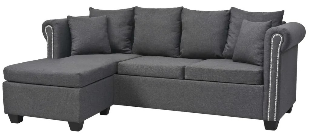 245543 vidaXL Rohová sedačka textilní čalounění 200 x 140 x 73 cm tmavě šedá
