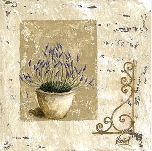 ART-STYLE Obrázek 40x40, levandule v kamenině, rám sv. dub - červotoč