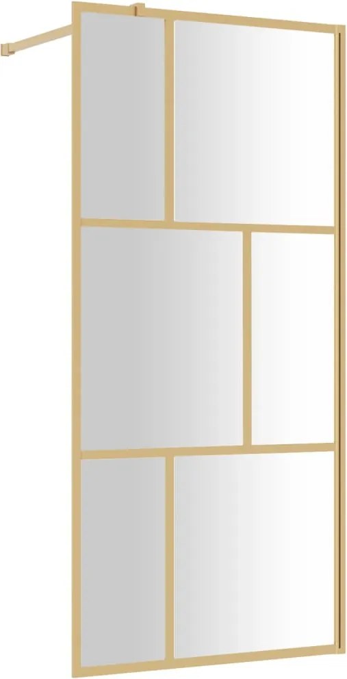 Zástěna do průchozí sprchy čiré ESG sklo zlatá 90 x 195 cm 154955