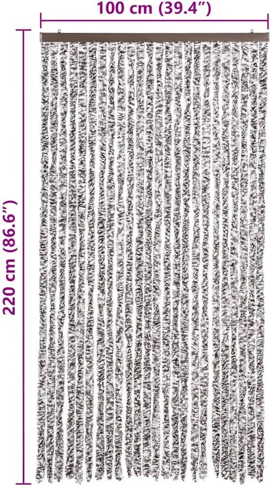 Závěs proti hmyzu hnědý a béžový 100 x 220 cm Chenille 284278