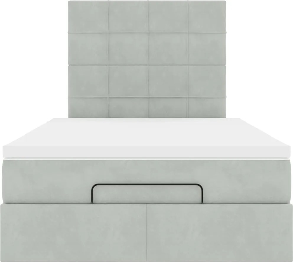 Osmanský rám postele s matracemi světle šedá 120x200cm samet 3313463