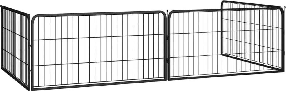 vidaXL Ohrádka pro psy 4 panely černá 100x50 cm práškovaná ocel [171794]