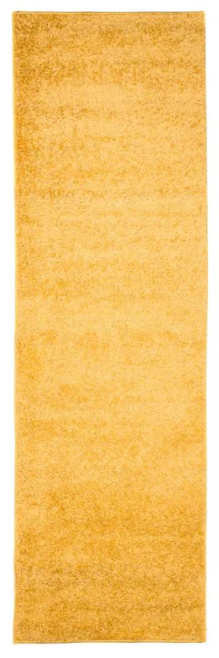 Kusový koberec shaggy Parba hořčicový atyp 80x300cm