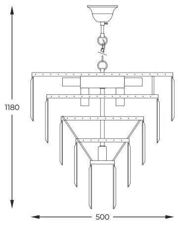 Zuma Line 17106/6+3+1-GD+CL - Lustr na řetězu AMEDEO 10xE14/40W/230V zlatá