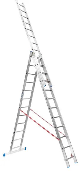 Hliníkový trojdílný výsuvný žebřík VENBOS PROFI, 3x12 příček, 7,91 m
