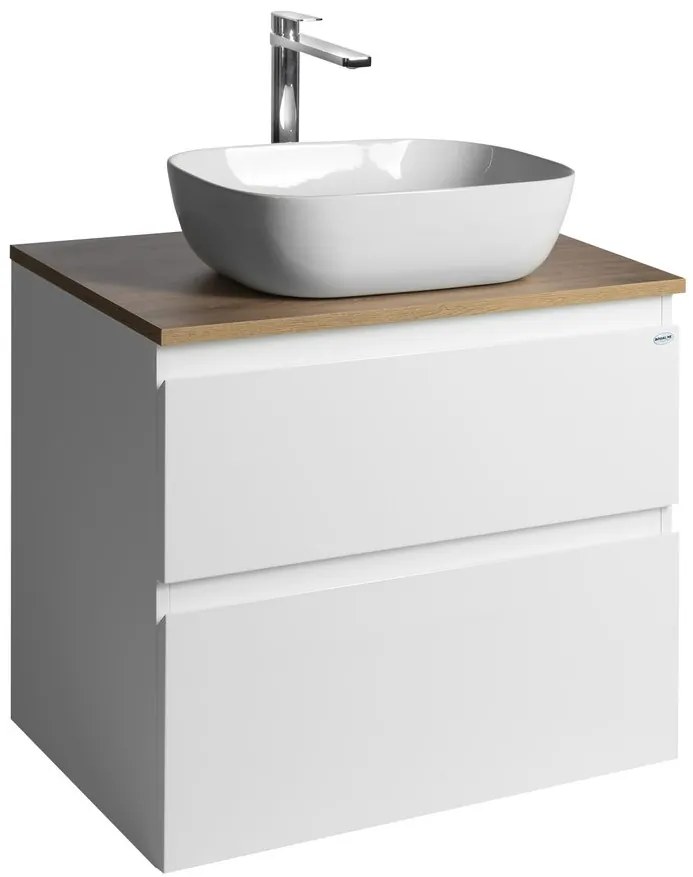 Aqualine Altair koupelnová skříňka 68 x 61,8 x 45,2 cm pod umyadlo s deskou bílá dub emporio AI270-02