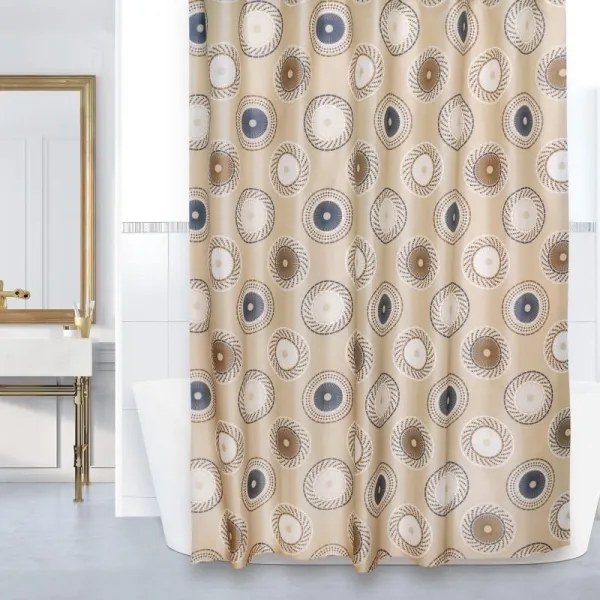 Bellatex Koupelnový závěs 180x200 cm Kolo Hnědá