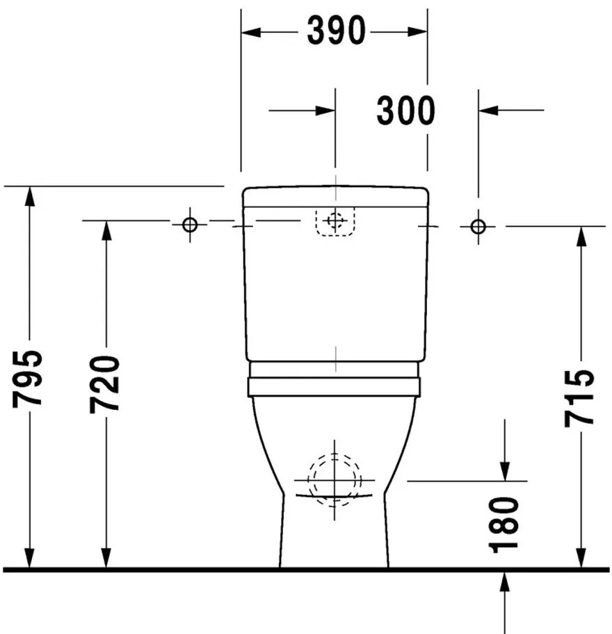 Duravit Starck 3 - Stojící kombi WC, 4,5 l, 360 x 655 mm, bílé 0128090064