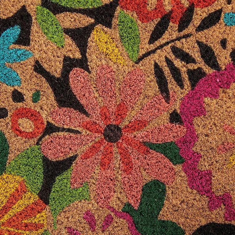 Kokosová rohožka KVĚTINY 40 x 60 cm