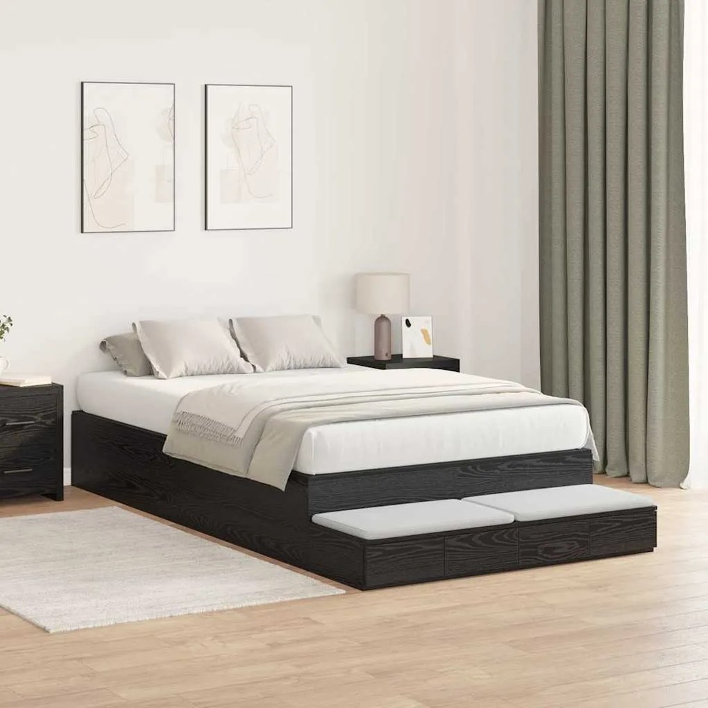 Rám postele s úložným prostorem se zásuvkou Černý dub 120 cm 3335630