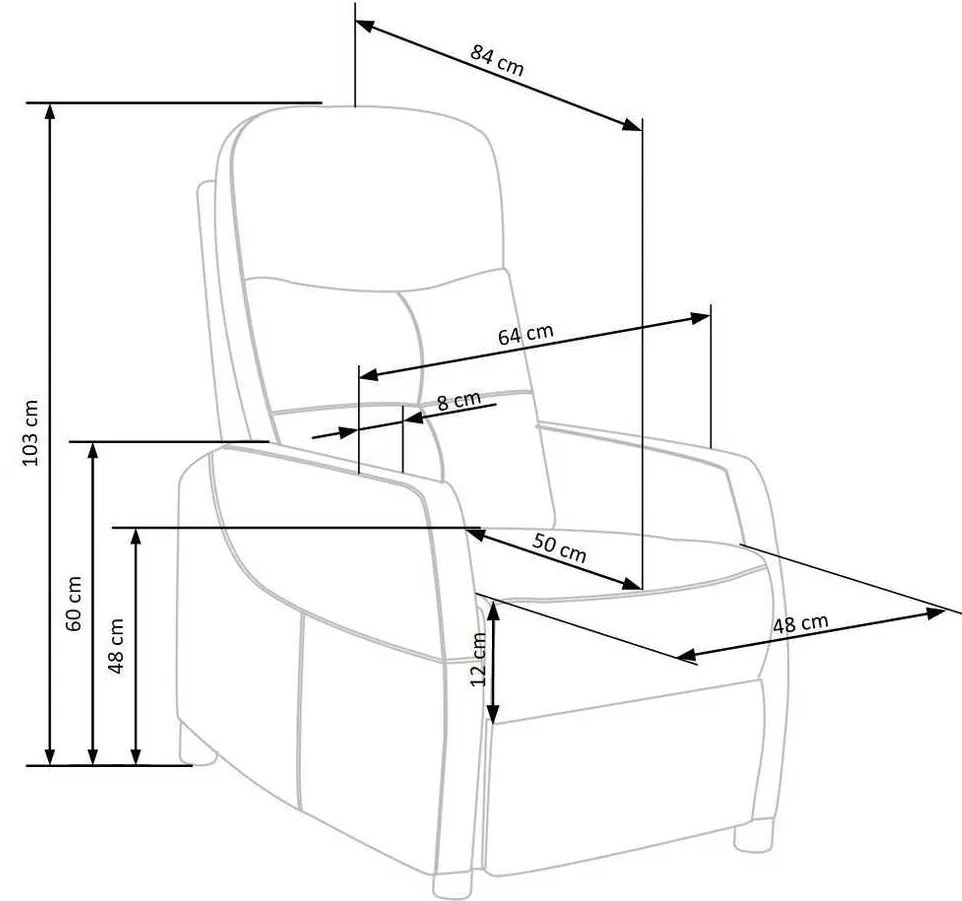 Polohovací křeslo Felipe 2, oranžová
