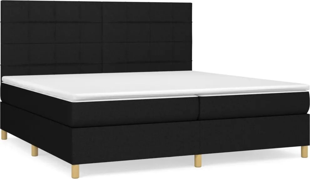 Box spring postel s matrací černá 200x200 cm textil 3142363