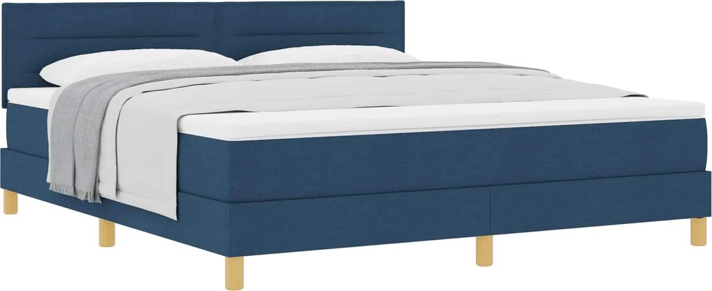 Postel s boxspringem s polštářem Modrá 180 x 200 cm textil 3338866