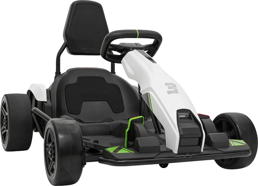 Ramiz Dětská motokára na baterie Fast 3 Drift bílá + funkce driftu + motory 2x150W + LED rádio + pásy