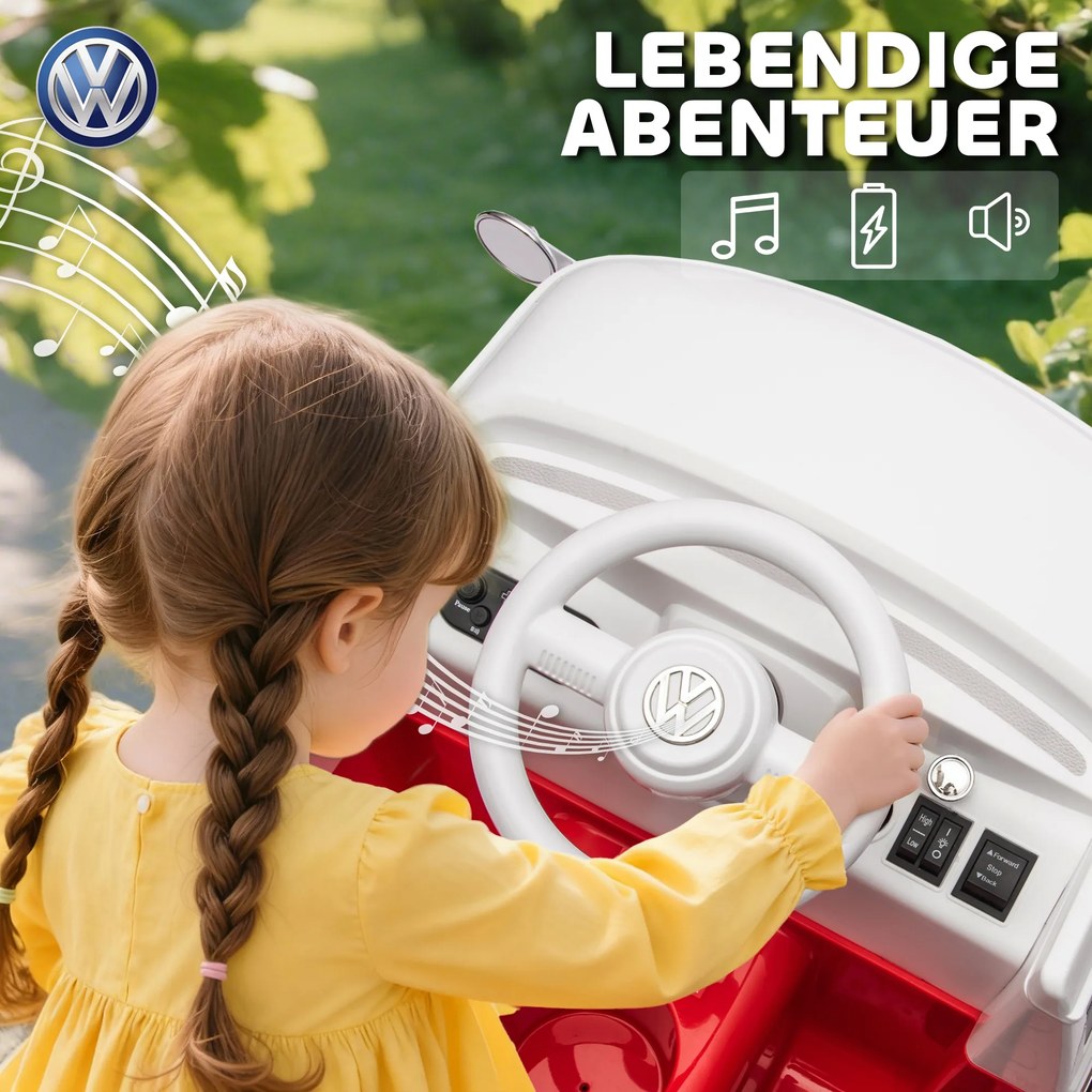AIYAPLAY dětské elektroauto, 12V dětské vozidlo s MP3, dvoumotorové, elektrické vozidlo s klaksonem, měkký start, 89x49x41,5 cm, červená