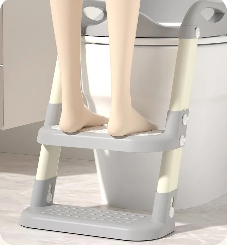 Dětské schůdky 02 s nástavcem na WC šedé