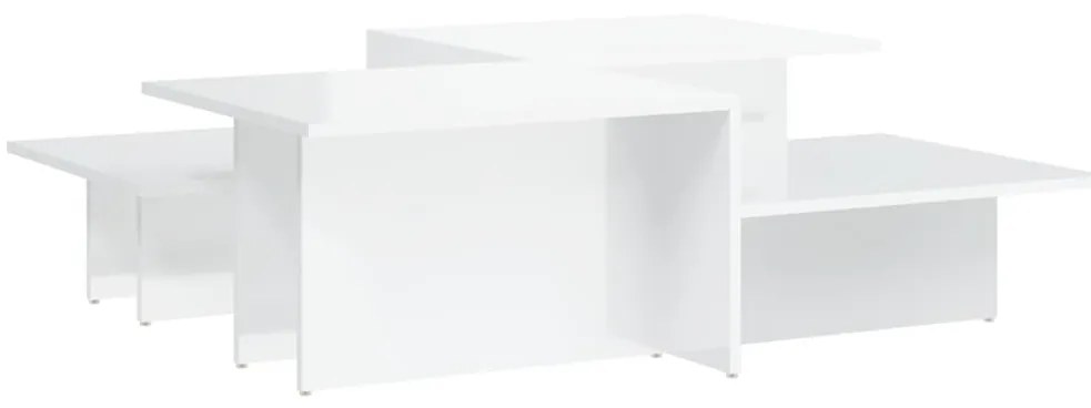 Konferenční stolky 2 ks bílé s vysokým leskem kompozitní dřevo - Default Title