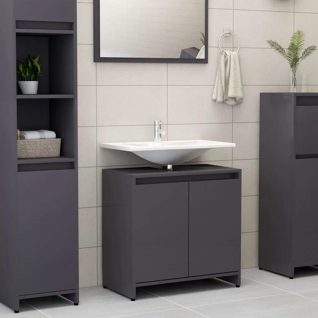 vidaXL Koupelnová skříňka 60 x 33 x 61 cm dřevotříska [802646] Barva: Černá