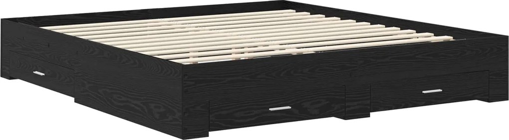 Rám postele se zásuvkou Černý dub 180 x 200 cm Kompozitní dřevo 3409959