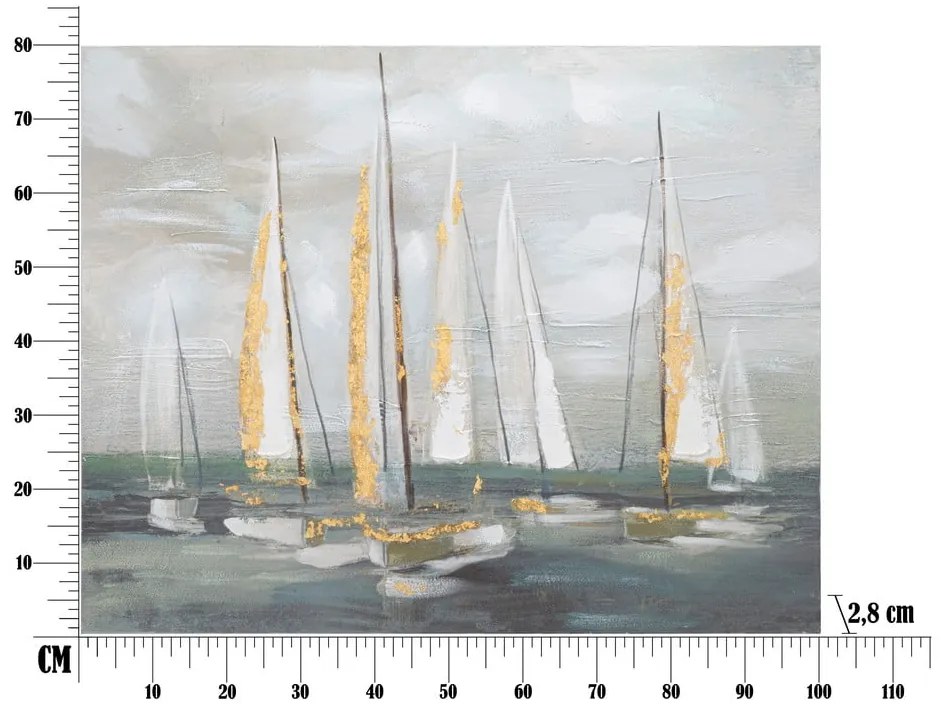 Obraz 100x80 cm Gold Boat - Mauro Ferretti