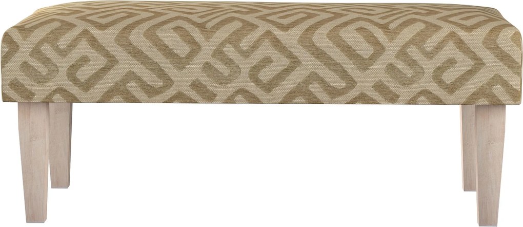 Dlouhá lavička 100x40cm barva béžová látka pletený vzor, vzorované