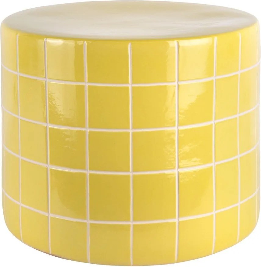 Keramický kulatý odkládací stolek ø 42 cm Retro Tiles – Leitmotiv