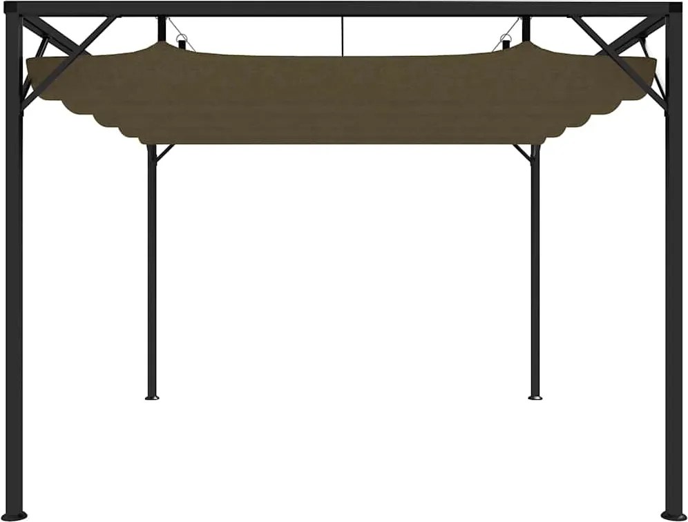 Zahradní altán se zatahovací střechou 3 x 3 m taupe 180 g/m² 312220