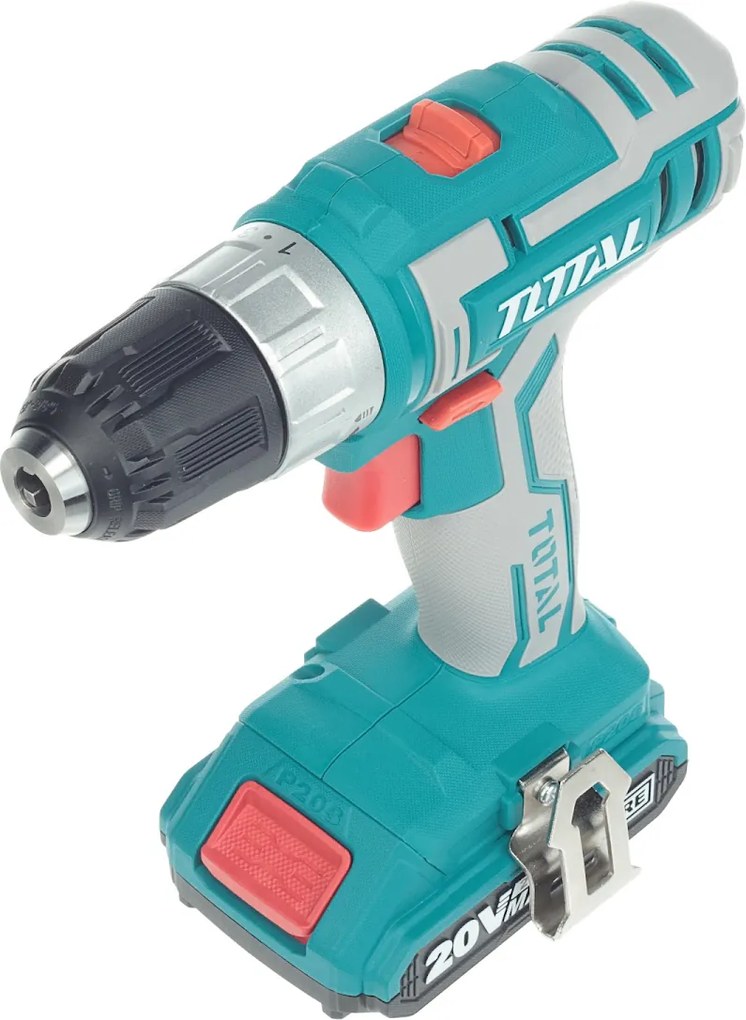 Vrtací šroubovák aku, 20 V Li - ion (2x), 2000 mAh, industrial TOTAL TDLI2002