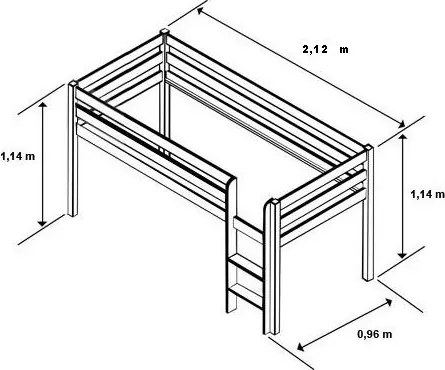 Dětská VYVÝŠENÁ postel SAFARI - BÍLÁ