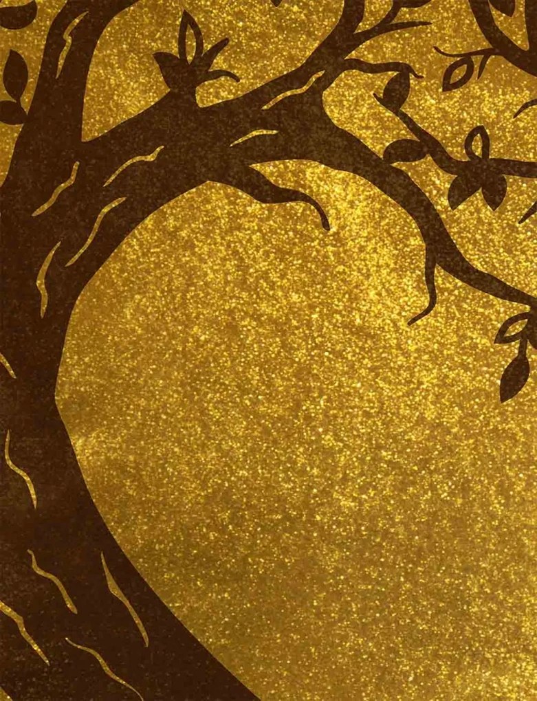 Malvis ® Obraz Zlaté srdcové stromy Velikost (šířka x výška): 60x40 cm