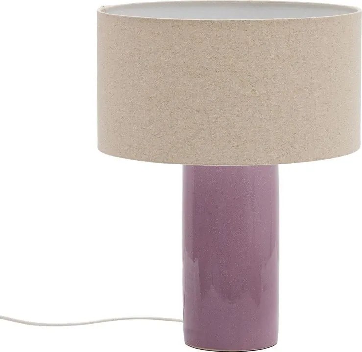 Fialová/béžová stolní lampa s textilním stínidlem (výška 52 cm) Toneric – Kave Home