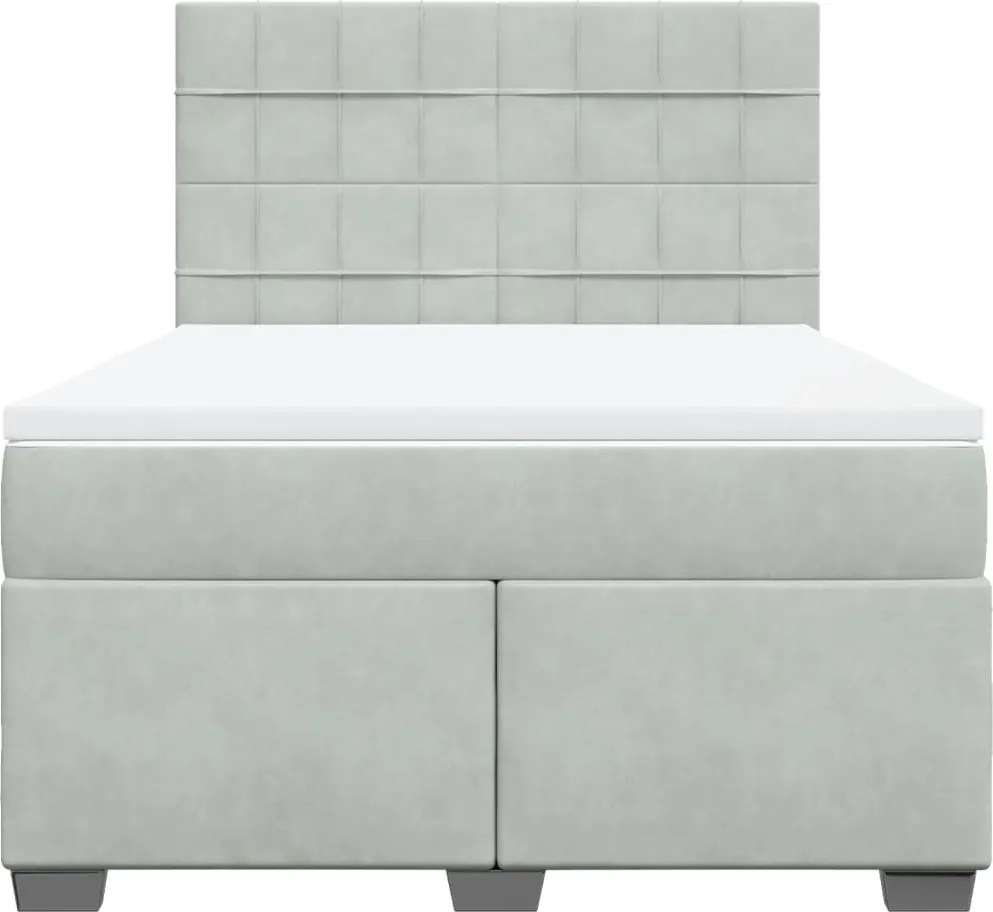 Box spring postel s matrací světle šedá 140x200 cm samet 3290930