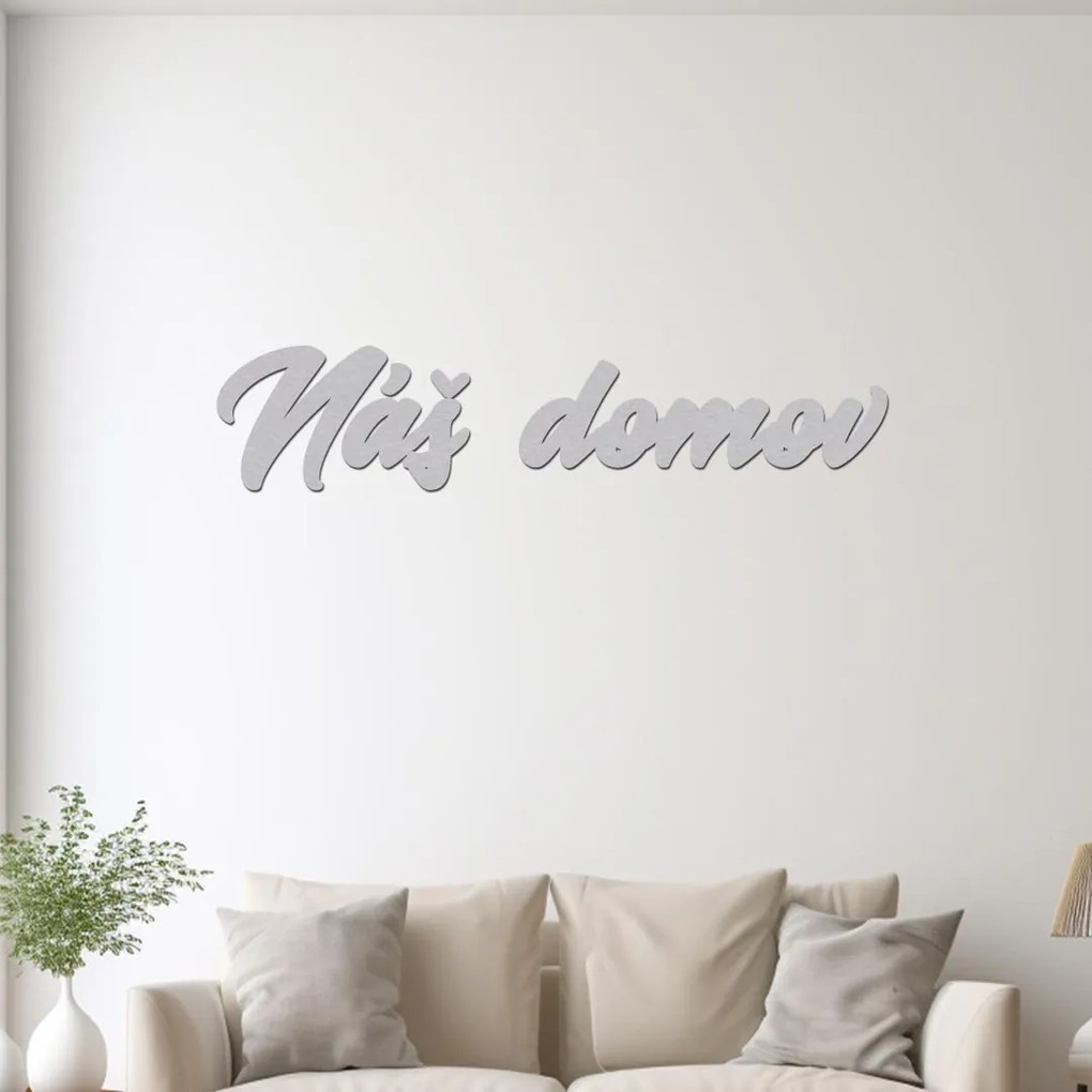 dřevo života Dřevěný nápis NÁŠ DOMOV Zvolte rozměr (cm): 80x17, Zvolte barvu dekoru: Černá