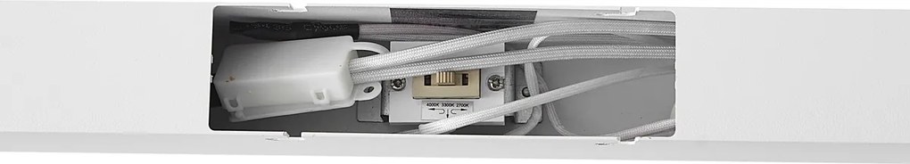 Stropní svítidlo bílé vč. LED, 3-stupňově stmívatelné 2700-4000K s DIP přepínačem - Keane